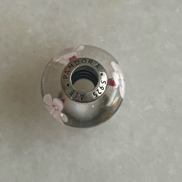 Pandora | Jewelry | Pandora Charm Cherry Blossom Flower Clear Glass Gem ...